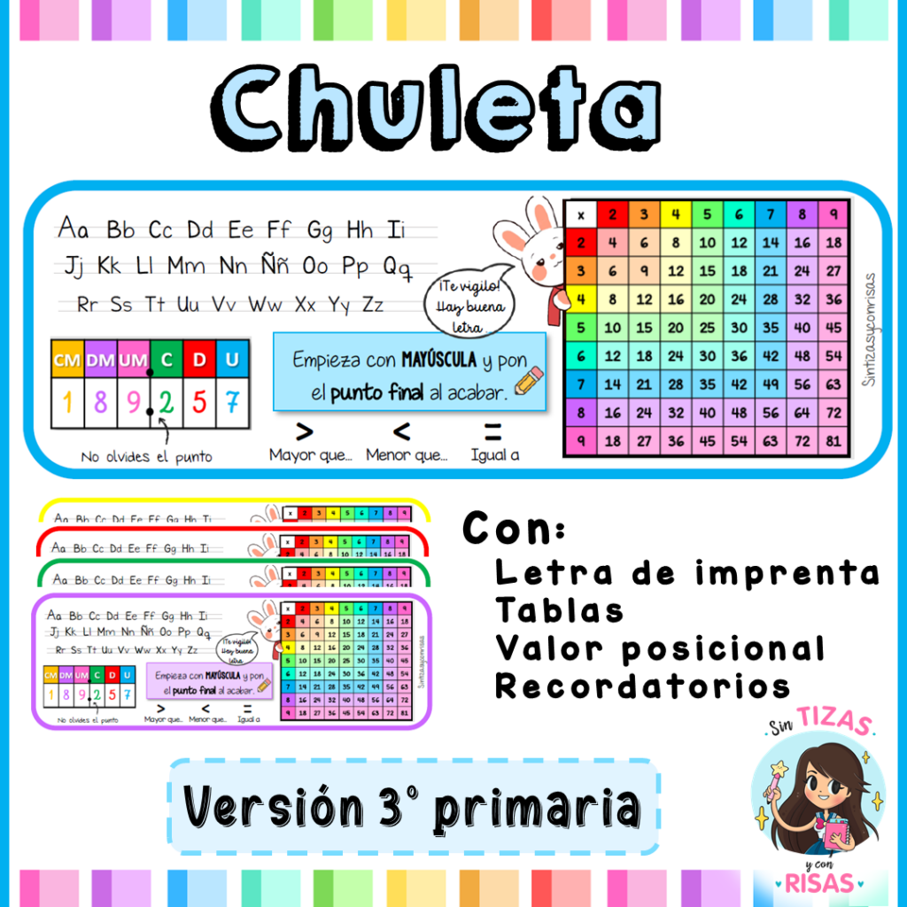 Chuleta para la mesa 3º – Sin tizas y con risas